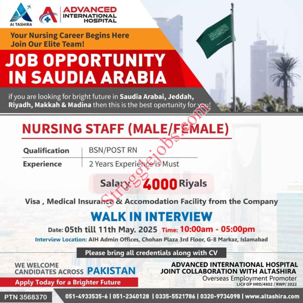 Exciting Nursing Jobs Opportunities in Saudi Arabia – Apply Now!